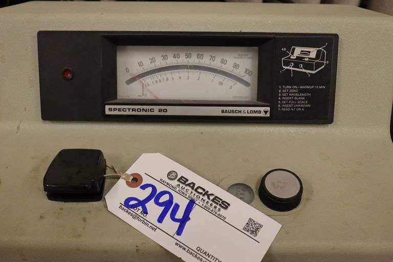 Spectronic 20 by Bausch & Lomb - Backes Commercial Auctioneers
