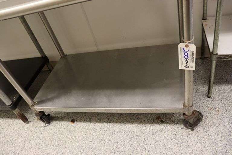 30" x 48" stainless portable table with stainless under shelf - Backes ...