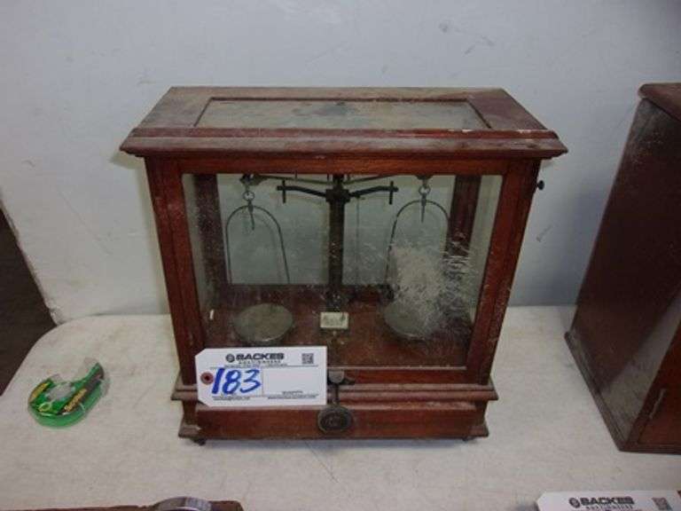 Medical scale, soiled and empty microscope case - Backes Commercial ...