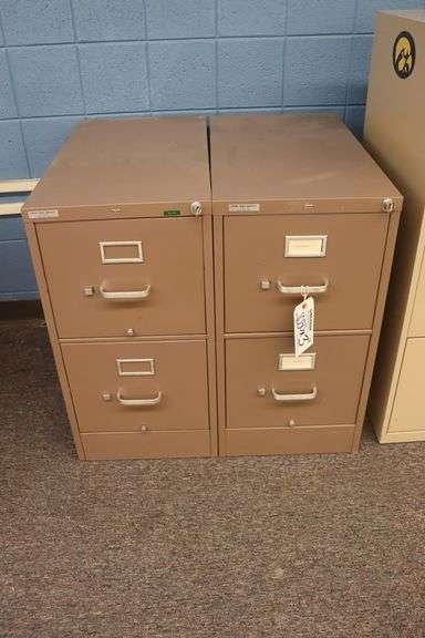 Times 2 - HON 2 drawer vertical file cabinets - No keys - Backes ...