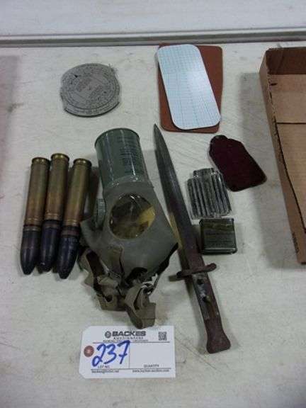 Vintage military items - Backes Commercial Auctioneers