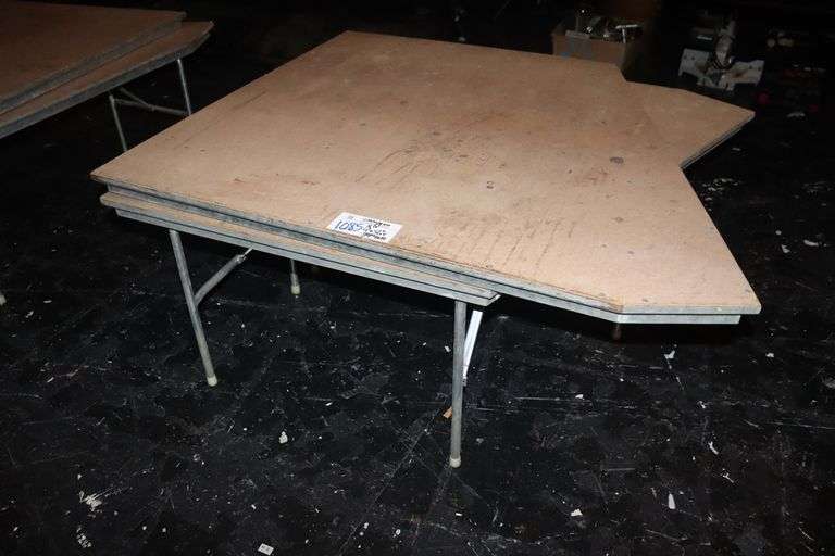 Times 2 - 4 ft x 56" x 24" tall aluminum framed staging platforms ...