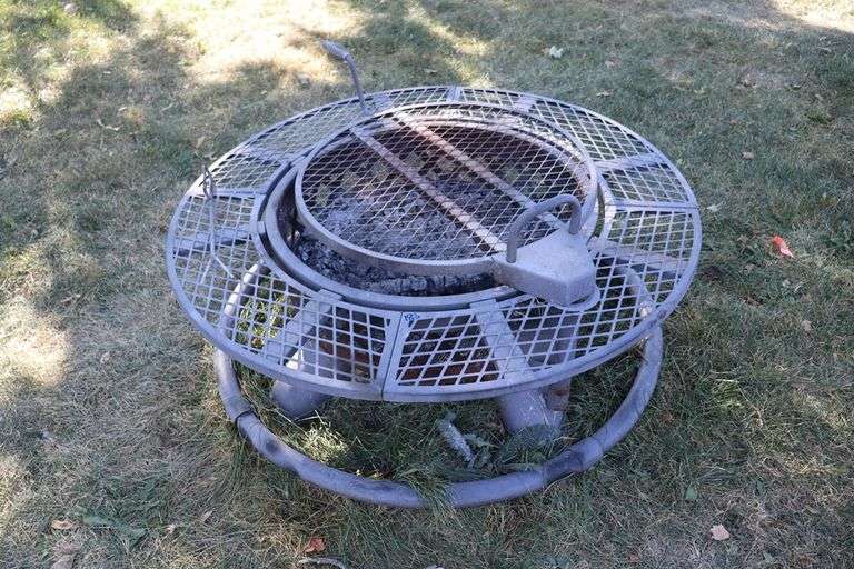48" round expanded metal fire / grilling pit - Backes Commercial ...