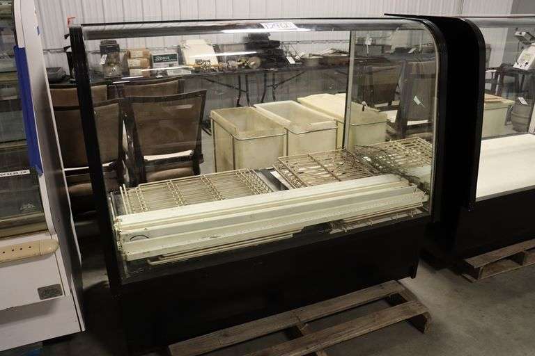 Structural 60" glass euro front display case - complete unit. Doors and ...