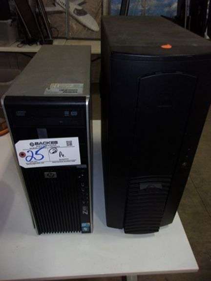 Pair of HP and other computer towers - Backes Commercial Auctioneers