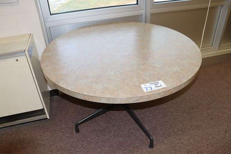 48" round Formica top table - Backes Commercial Auctioneers