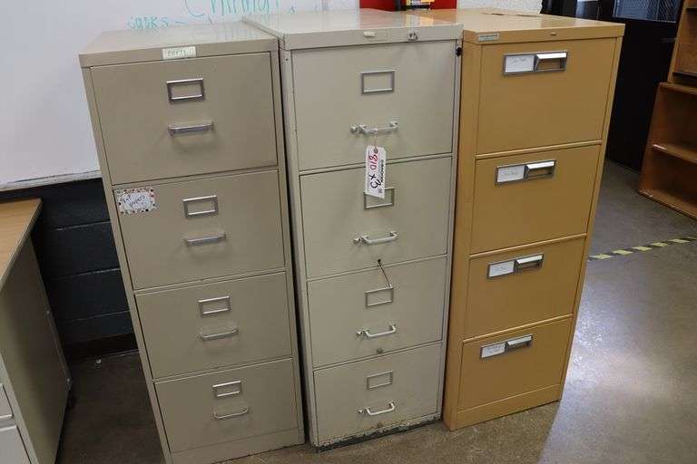 Times 3 - non matching lateral 4 drawer file cabinets - Backes ...