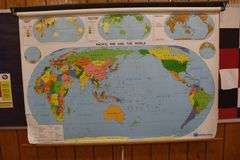 Nystrom 76" Pacific Rim World map - as is - Backes Commercial Auctioneers