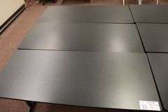 Times 6 - 24" x 55" x 30" tall black metal frame with Formica top and ...
