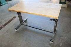 24" x 46" portable maple top work table - Backes Commercial Auctioneers