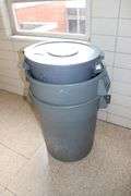 Times 3 - Rubbermaid brute barrels with 1 lid - 2) 32 gallon and 1) 20 ...