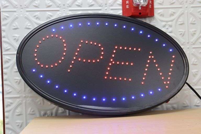23" oval open sign - Backes Commercial Auctioneers