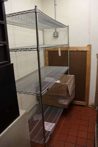 Nexel 24" x 60" chrome coated wire rack - Backes Commercial Auctioneers