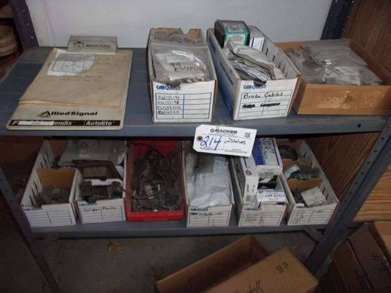 2 shelves of car repair items - Backes Commercial Auctioneers