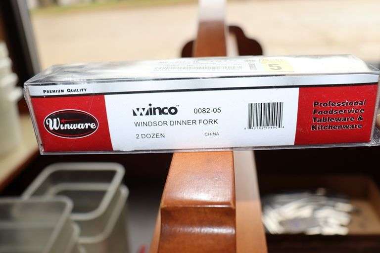 Times 8 - Dozen new Winware forks - Backes Commercial Auctioneers