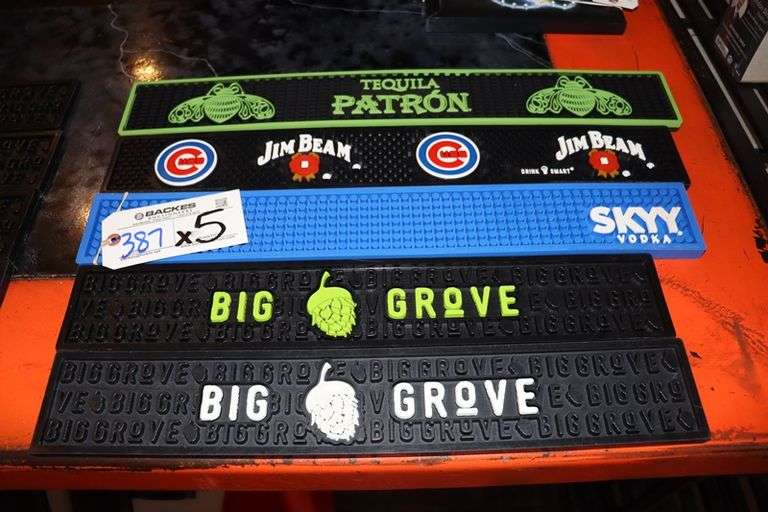 Times 5 - 2) Big Grove, Sky, Jim Beam, & Patron bar mats - Backes ...