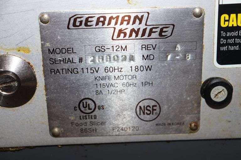 German Knife GS-12M counter top 12" meat slicer - Backes Commercial ...