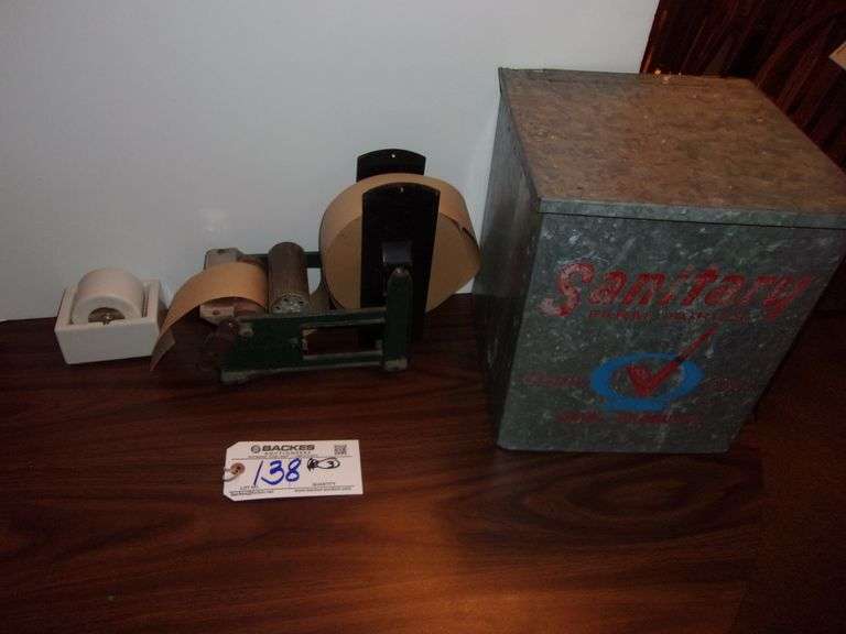 Paper roller, stamp wetter and milk box - Backes Commercial Auctioneers