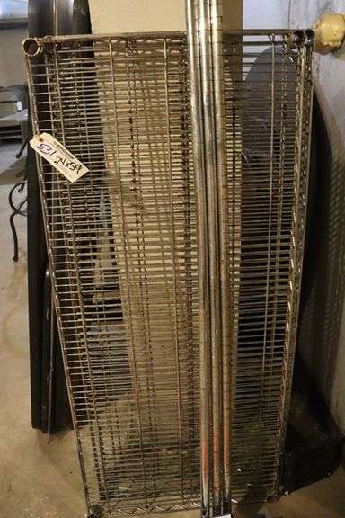 24" x 54" chrome coated wire rack - AS IS - missing 1 pole - no clips ...