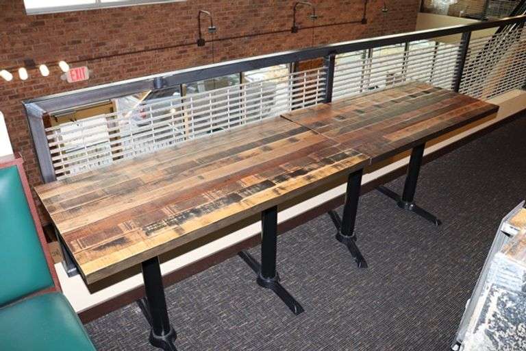 Times 2 - 24" x 48" rough sawn wood laminate barnwood style dining ...