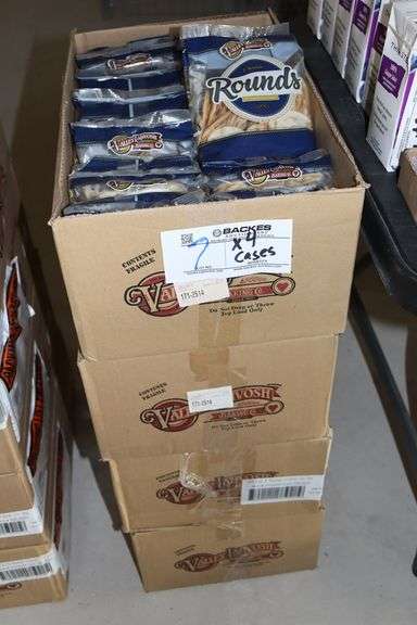 Times 4 - Boxes of Valley Lavosh 2" round cracker bags - Backes ...