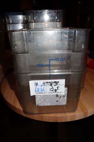 Times 3 - 12 quart food storage containers - no lids - Backes ...