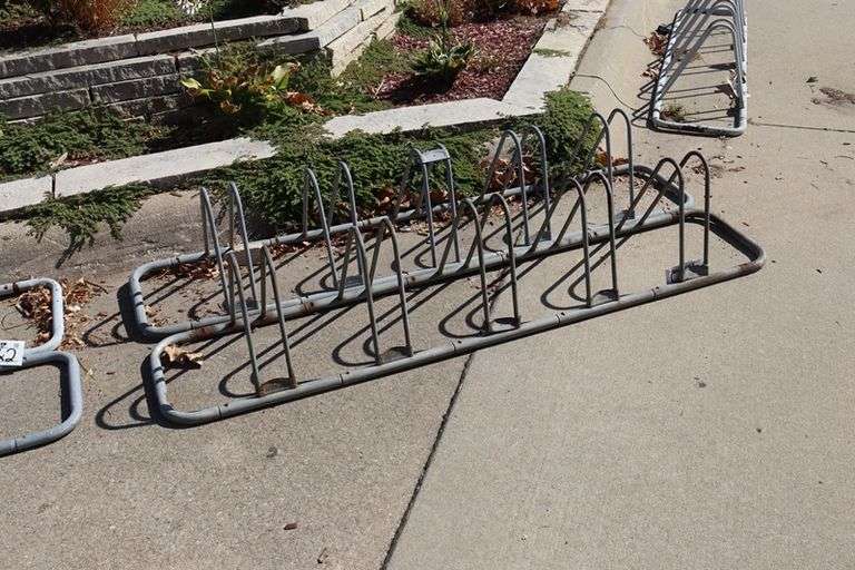 Times 2 - 6' metal bicycle racks - Backes Commercial Auctioneers