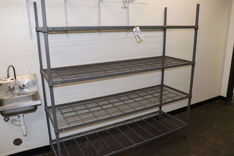 Amco 24" x 72" grey coated wire rack - Backes Commercial Auctioneers