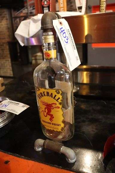 Fireball bottle lighted display - Backes Commercial Auctioneers