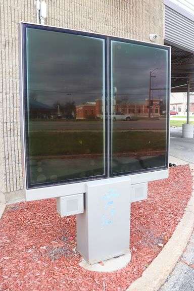 55" x 60" dual monitor drive through reader board only with stand - no ...