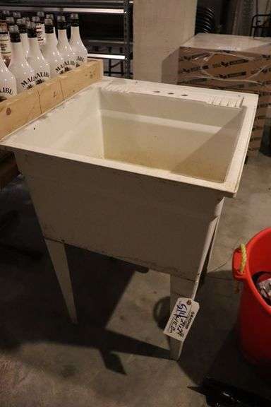 24" x 24" poly utility sink - located in basement - Backes Commercial ...