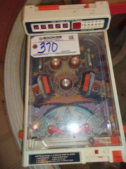 Atomic Plastic Pinball game - Backes Commercial Auctioneers