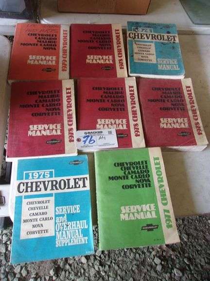Chevy Camaro Corvette Nova Manuals - Backes Commercial Auctioneers