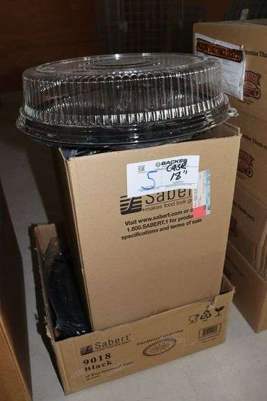 Case of Sabert 18" plastic deli containers - Backes Commercial Auctioneers