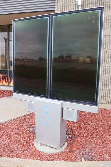 55" x 60" dual monitor drive through reader board only with stand - no ...