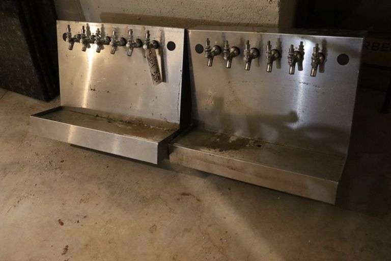 Times 2 - 23" stainless 8 spigot wall mount dispensers - located in ...