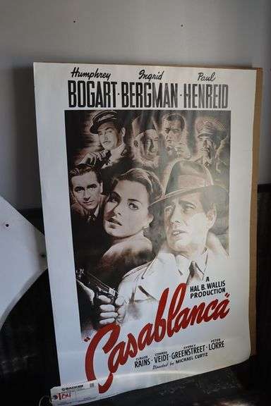 Casablanca 24" x 36" movie poster - Backes Commercial Auctioneers