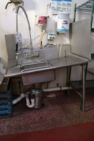 30" x 48" stainless right side 1 bin soil table with pre rinse - Backes ...