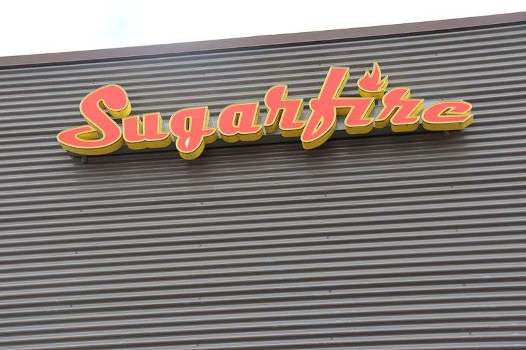 2' x 10' Sugar Fire lighted outdoor sign - buyer to remove - faces ...