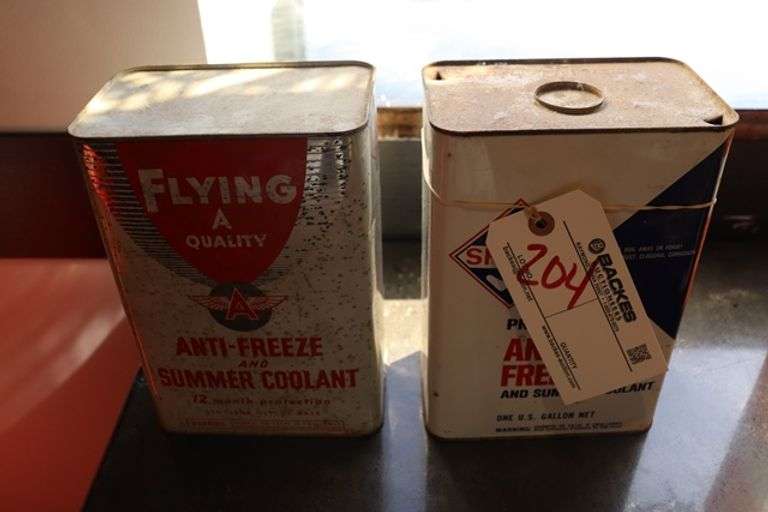Pair to go - Flying A and Skelly antifreeze cans - Backes Commercial ...