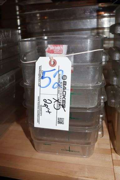 Times 5 - 2 quart food storage containers - no lids - Backes Commercial ...