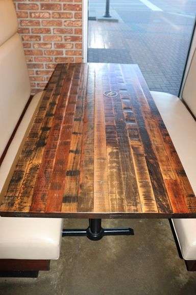 Times 2 - 36" x 72" rough sawn wood laminate barnwood style dining ...