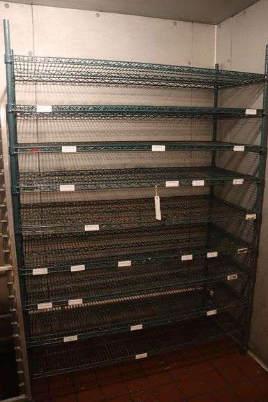 24" x 60" Green coated wire rack - showing rust - Backes Commercial ...