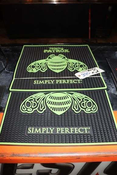 Times 2 - Patron 16" x 16" bar mats - Backes Commercial Auctioneers
