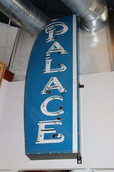 PALACE neon lighted porcelain front sign - Approximately 32" x 9 ...