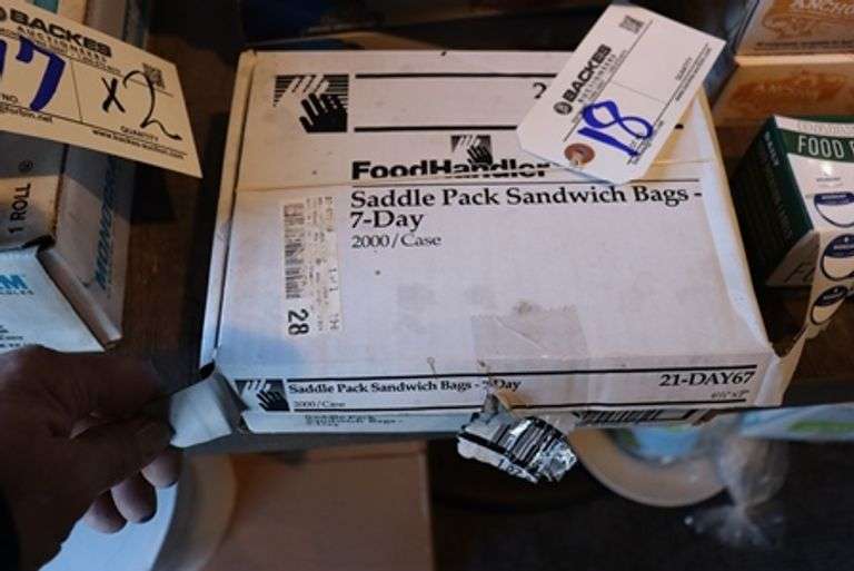 Case of Food Handler sandwich bags - Backes Commercial Auctioneers