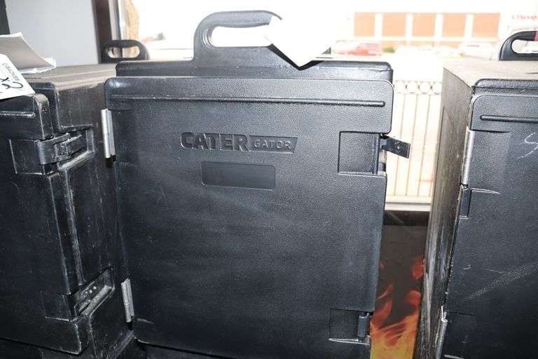 Times 2 - Cater Gator 215PANCAR5 black 12" x 20" catering boxes with ...