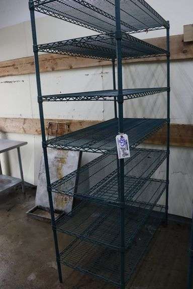 24" x 48" Green coated wire rack - Backes Commercial Auctioneers