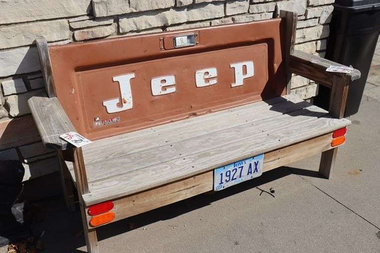 70" wood framed custom Jeep tailgate back rest bench - Backes ...