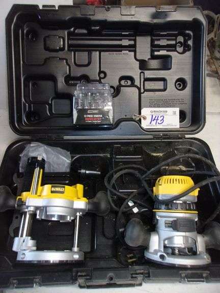 DeWalt DW618 router kit with bits - Backes Commercial Auctioneers